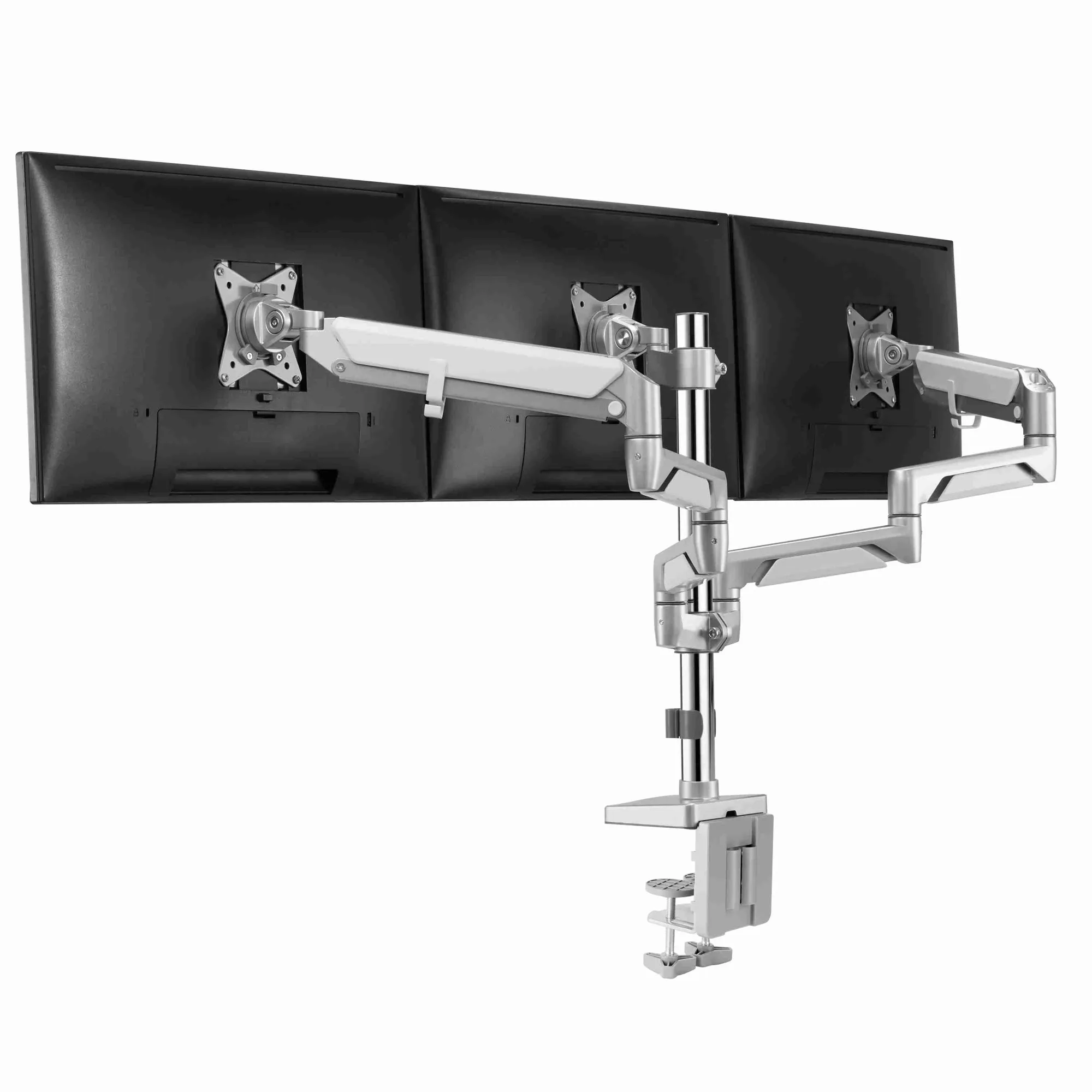 monitor clamp brackets - triple - silver | Folio Office National
