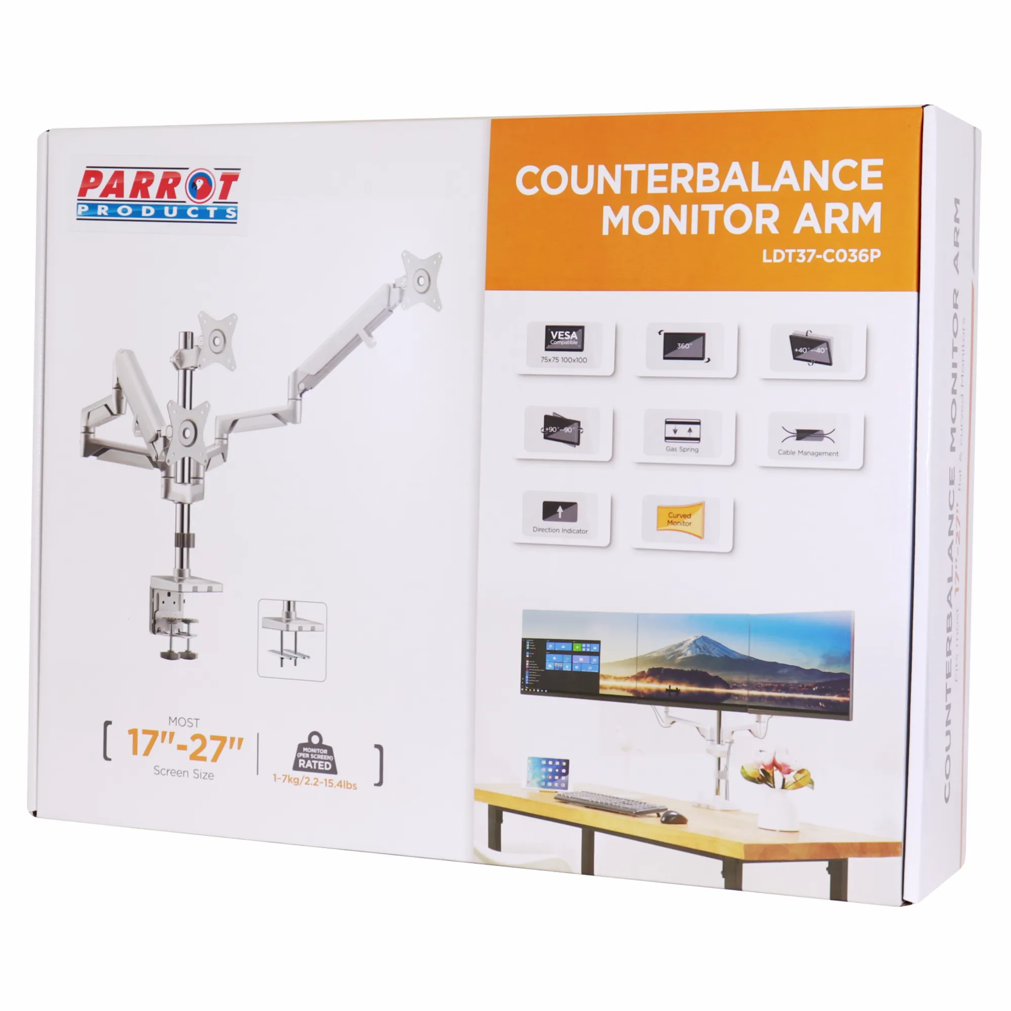 monitor clamp brackets - triple - silver | Folio Office National