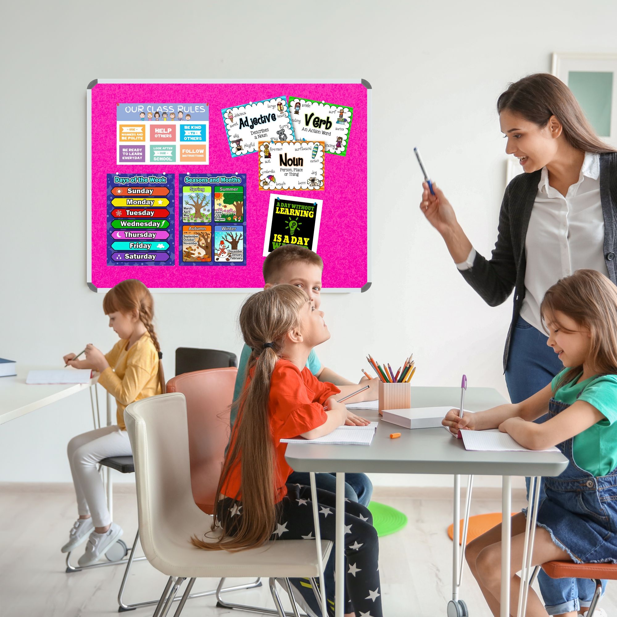 aluminium frame info boards - 1000 x 1000mm - pink | Folio Office National
