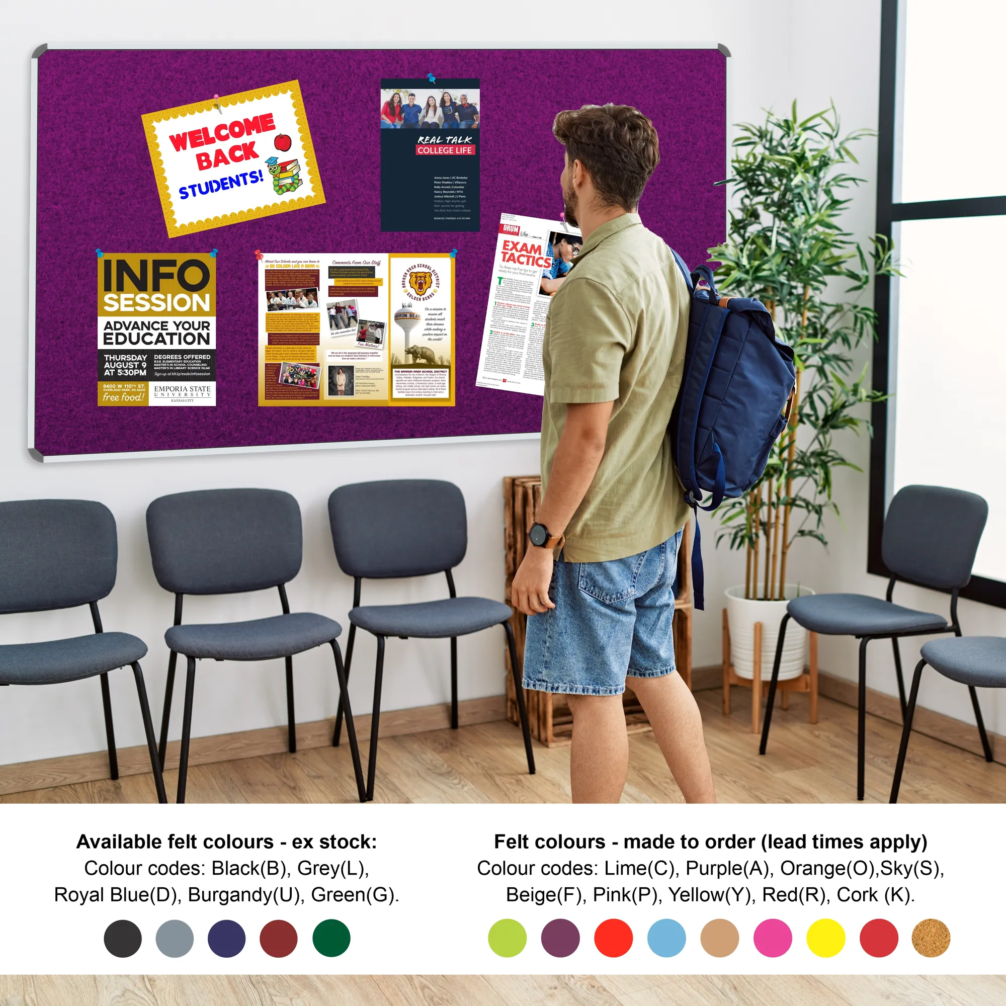 aluminium frame info boards - 1200 x 1200mm - lime green | Office National