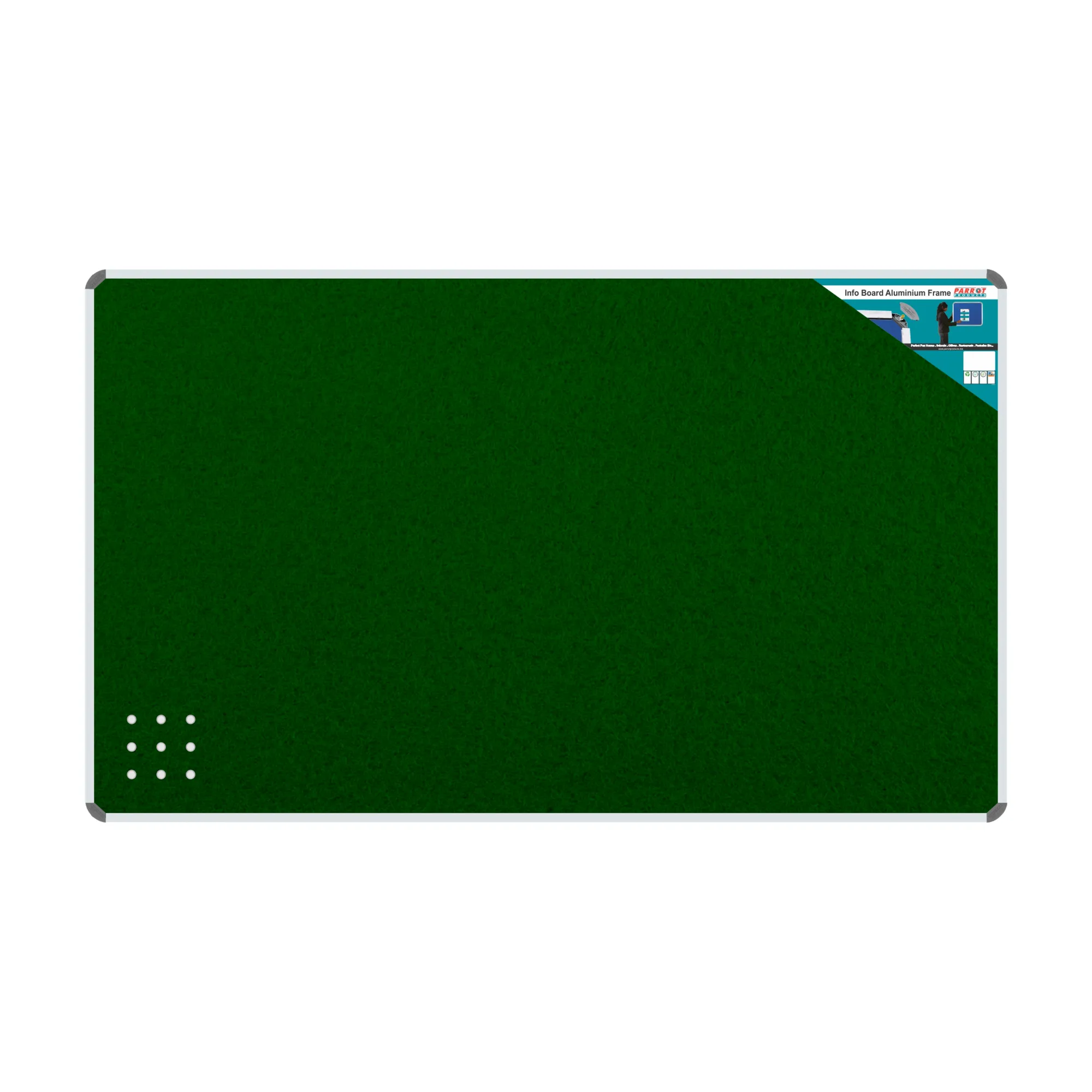aluminium frame info boards - 1500 x 1200mm - green | COE Office National