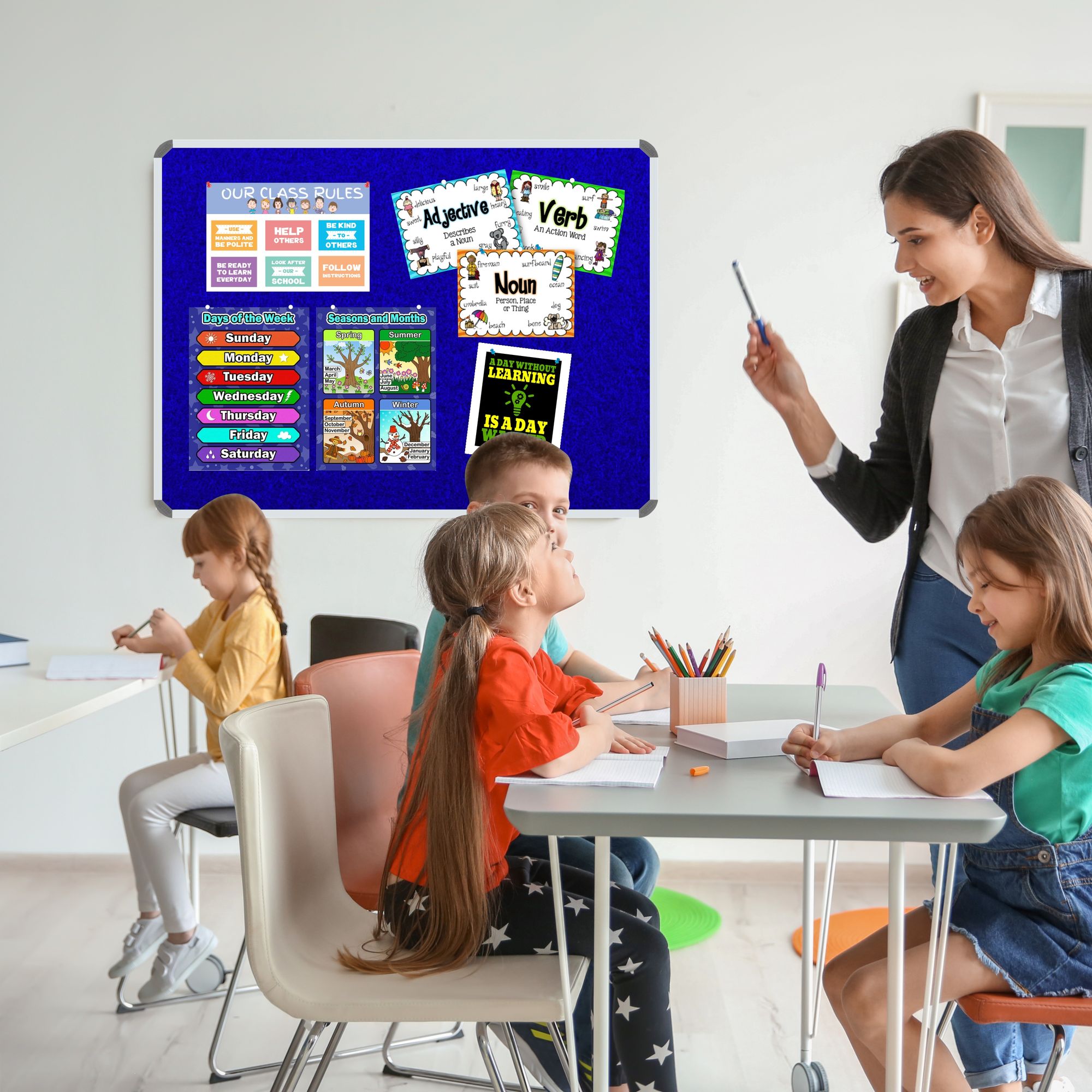 aluminium frame info boards - 2400 x 1200mm - blue | Hermanus Office ...