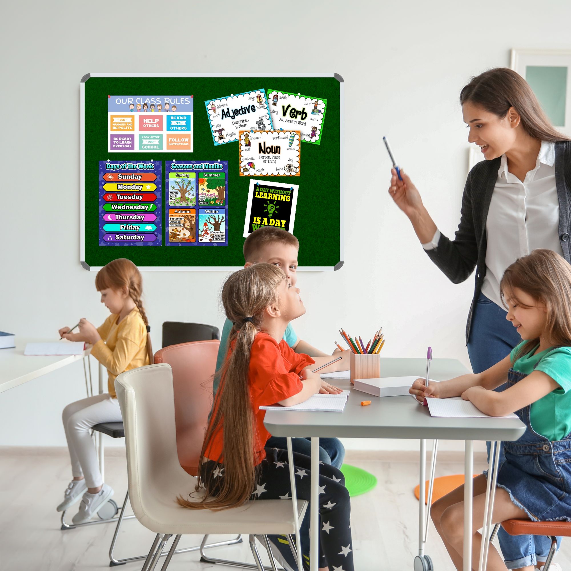 aluminium frame info boards - 2400 x 1200mm - green | Folio Office National