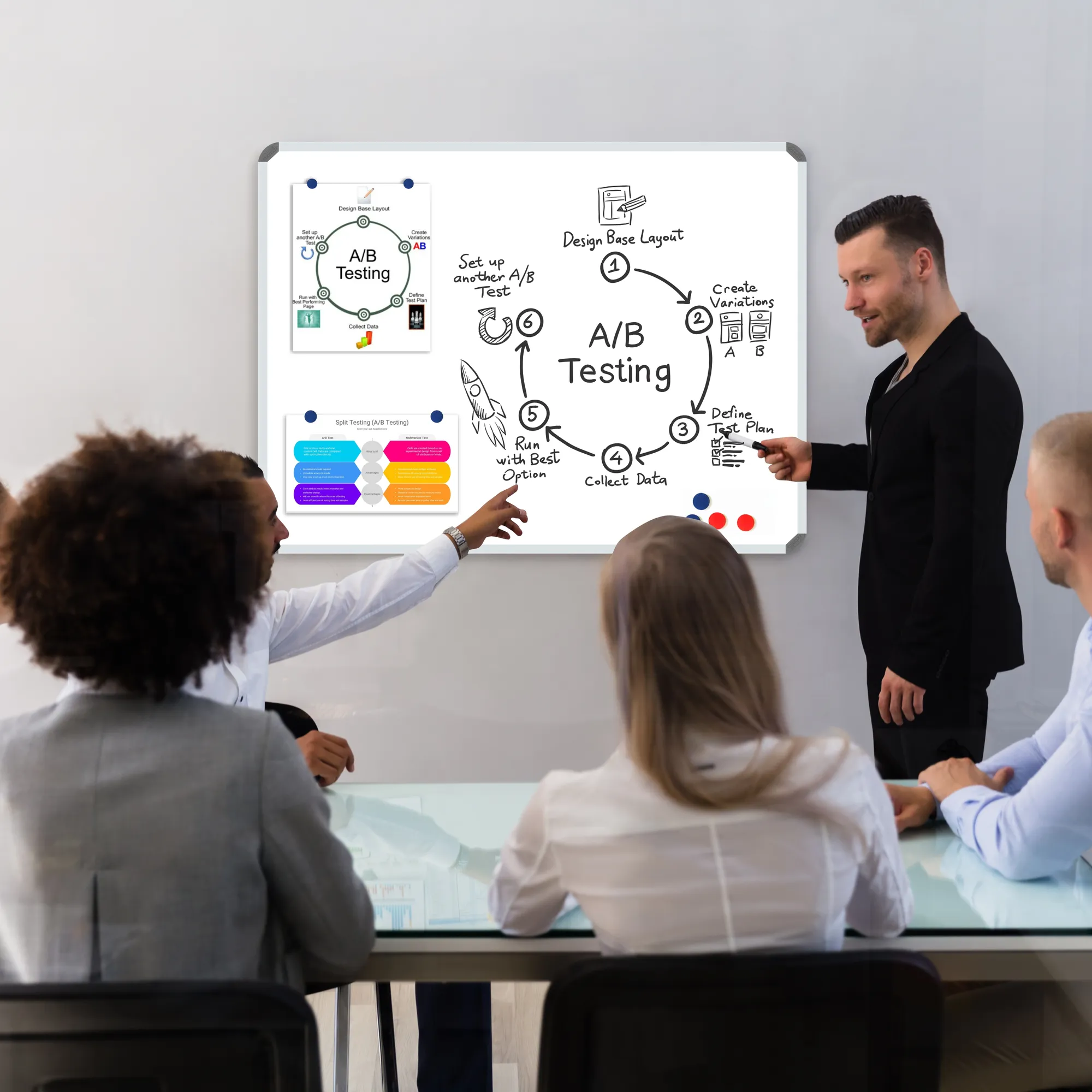 magnetic whiteboards - 1000 x 1000mm - white | Folio Office National