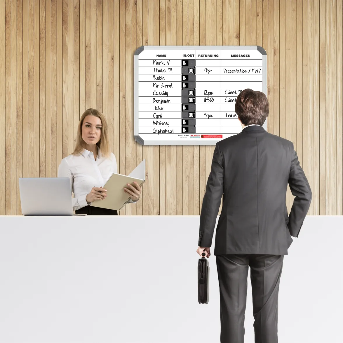 magnetic in / out boards - 600 x 450mm 10 names | Office National