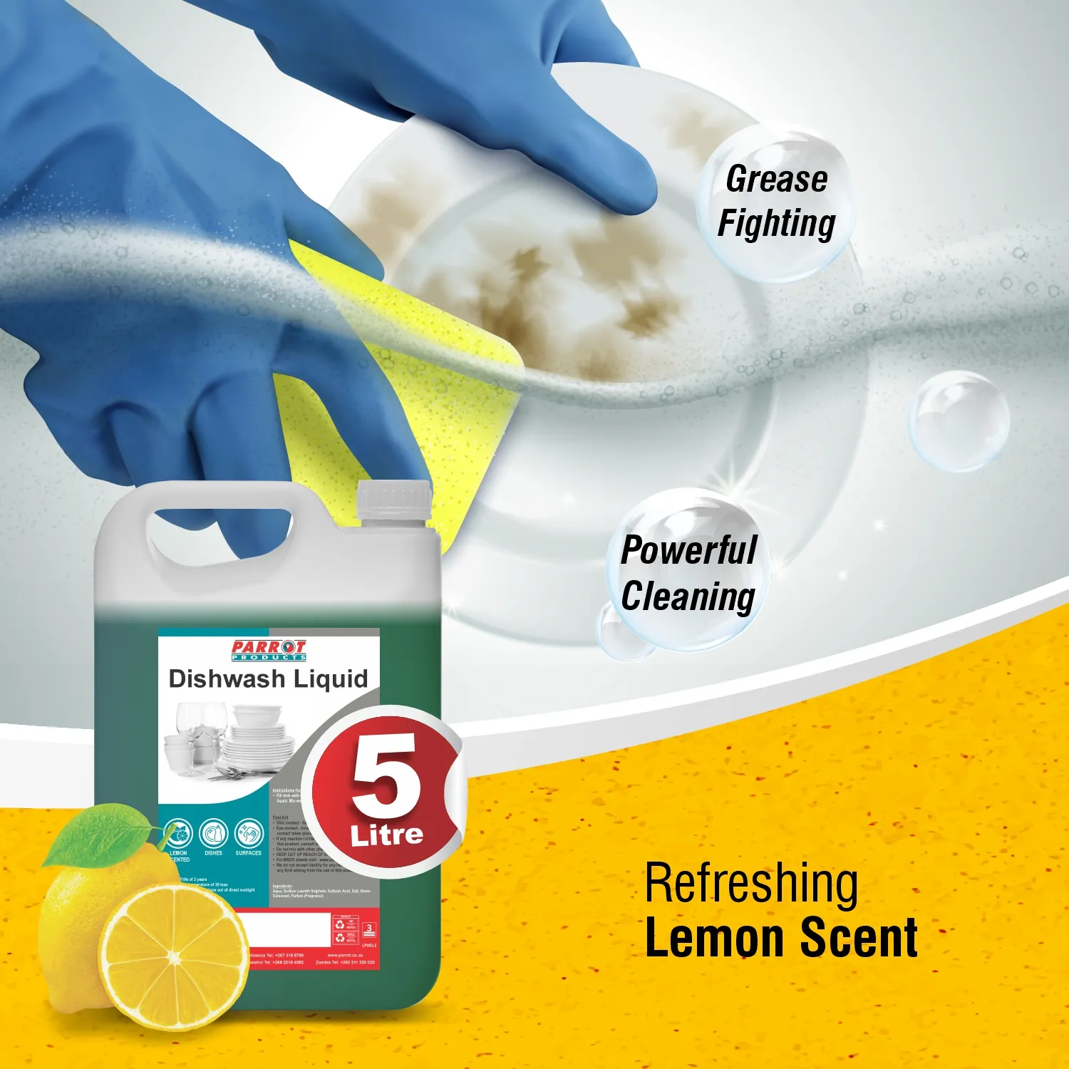 janitorial cleaning equipment - dishwashing liquid lemon scented 5l ...