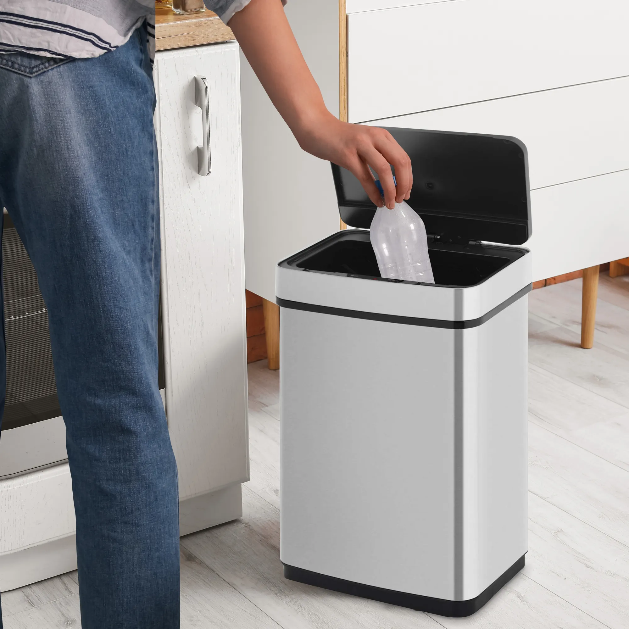 touchless sensor bin - all purpose bin - stainless steel | PDK Office ...