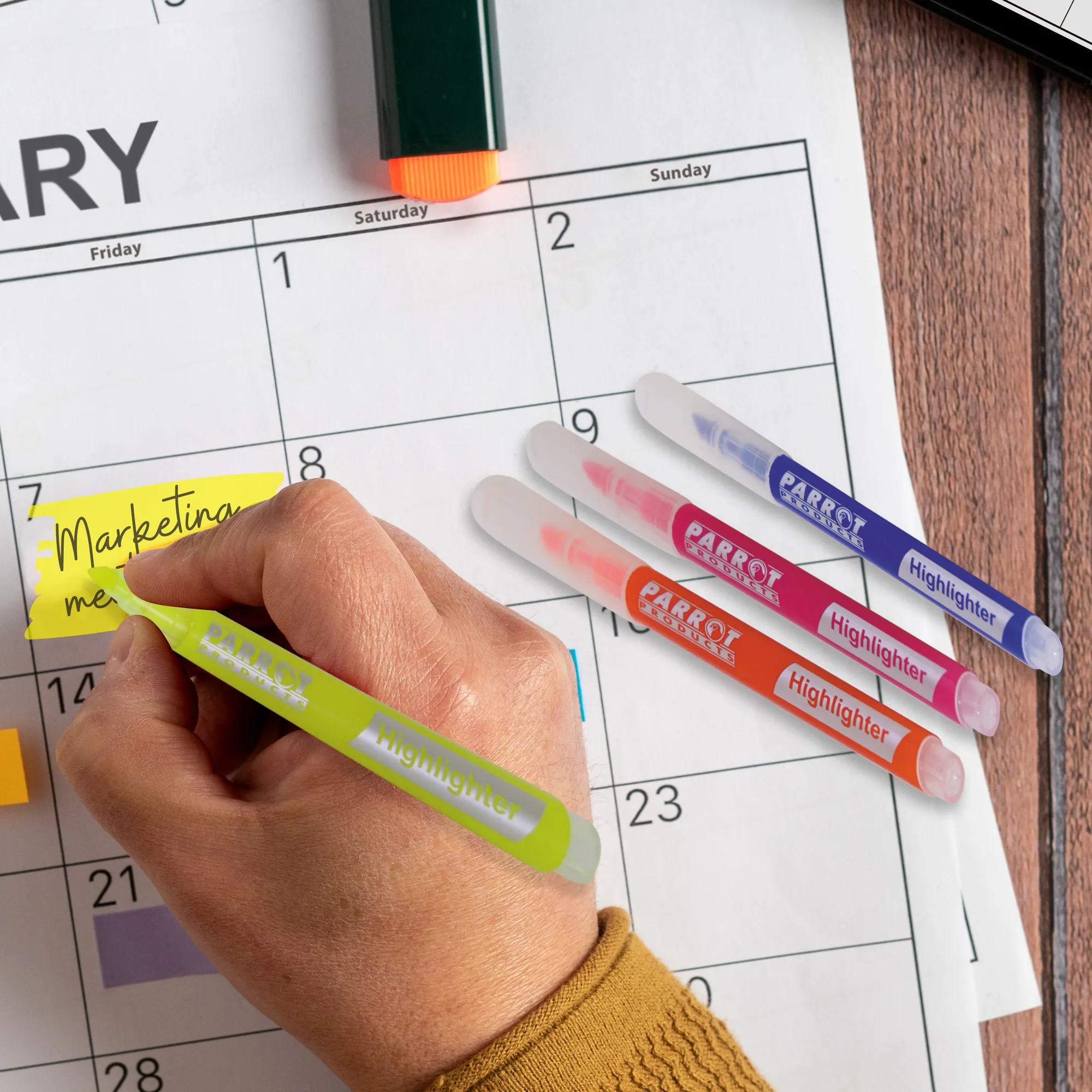 slimline highlighter - 3mm - assorted - 4 pack | Access Office National