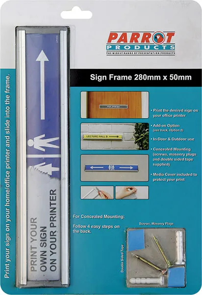 aluminium sign frames - sign frame retail pack 280 x 50mm | PMB Office ...