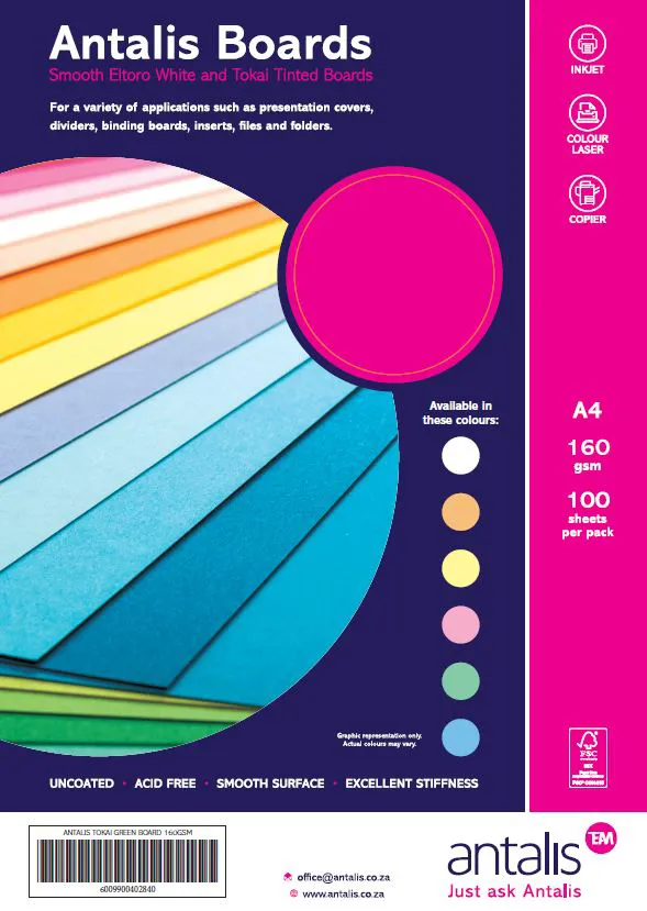 pastel board - 180gsm a4 - green - 100 pack | Office National