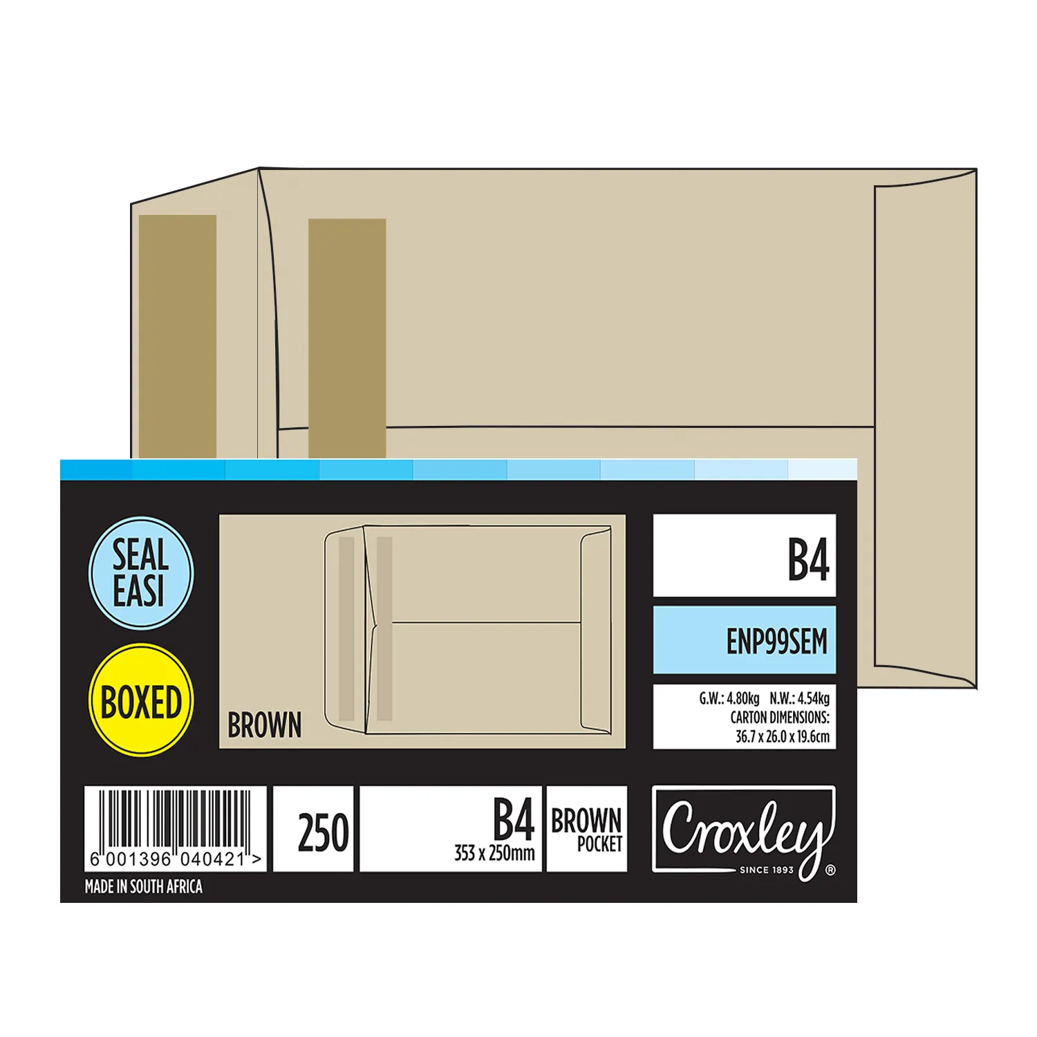b4 envelopes 353 x 250mm - seal easi - manila - 250 pack | Office National