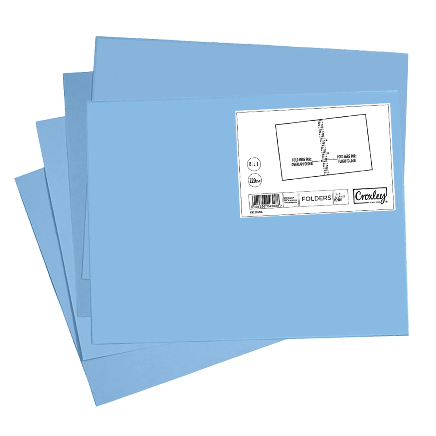 manila folders - 220gsm - blue - 20 pack | ABM Office National