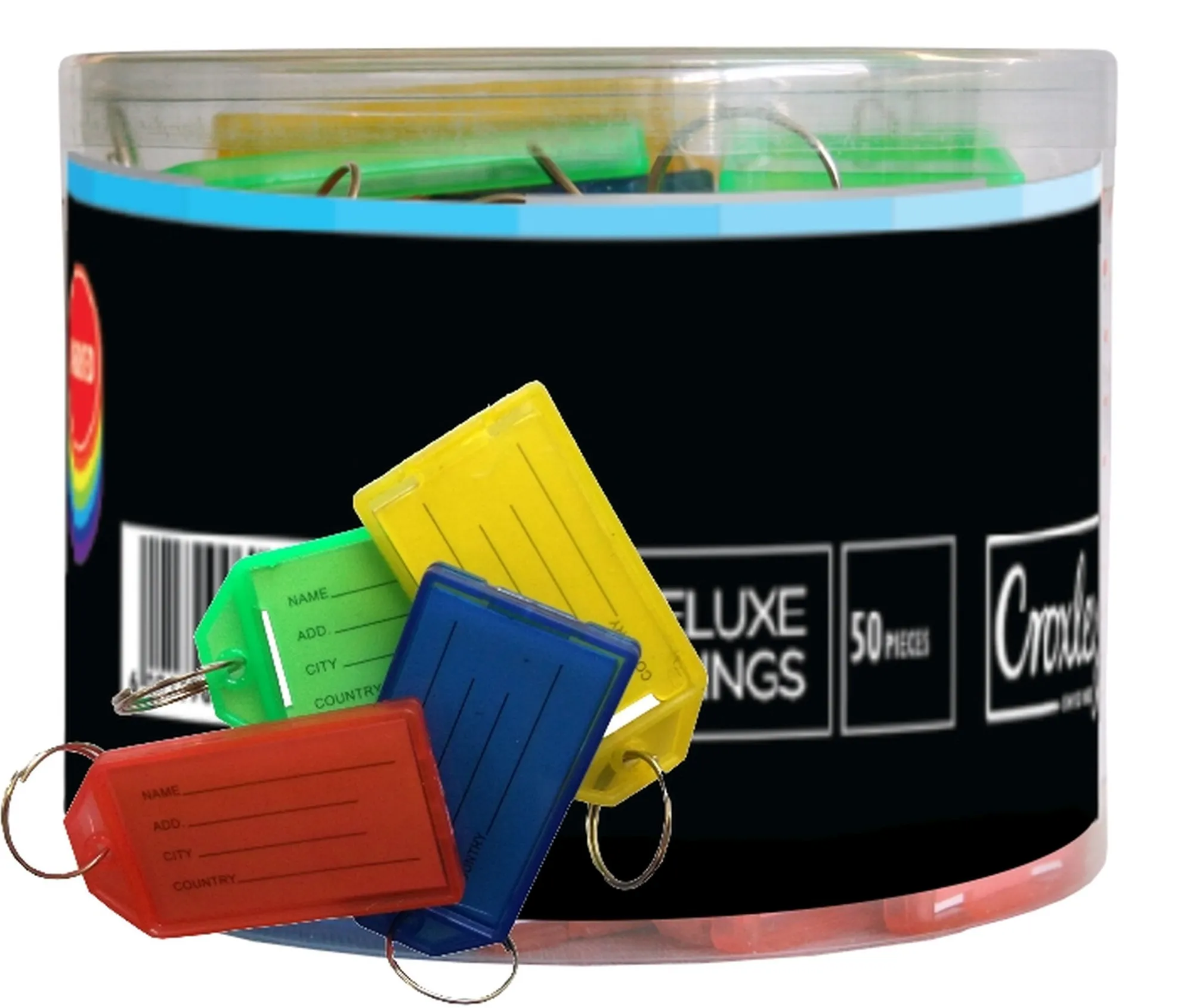 key rings - deluxe - assorted - 50 pack | Office National