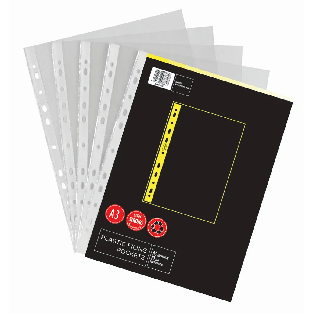 file pockets - a3 100mic - 10 pack | Office National