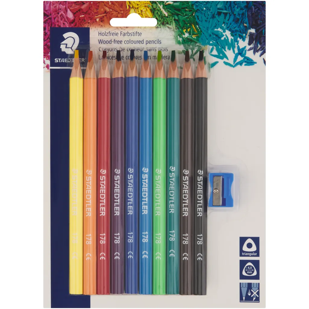 triplus jumbo coloured pencils - 10 colour pencils - assorted - 10 pack ...
