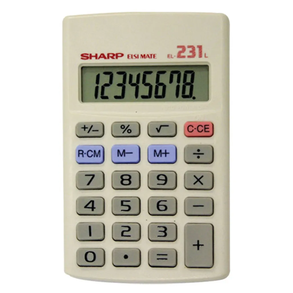el 231l premium calculator - 8-digit - grey | Office National