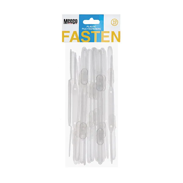 file fasteners - plastic - clear - 10 pack | Office National