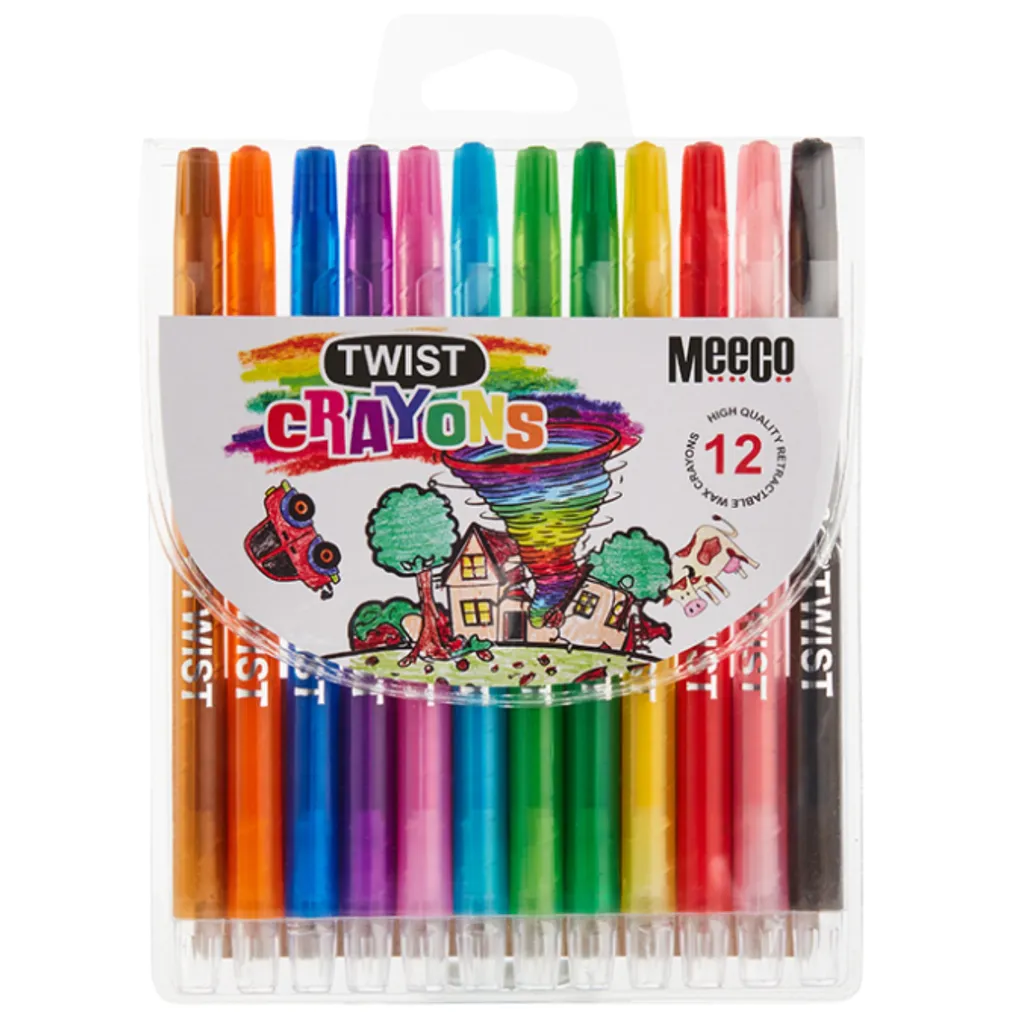 retractable wax crayon - assorted - 12 pack | Office National