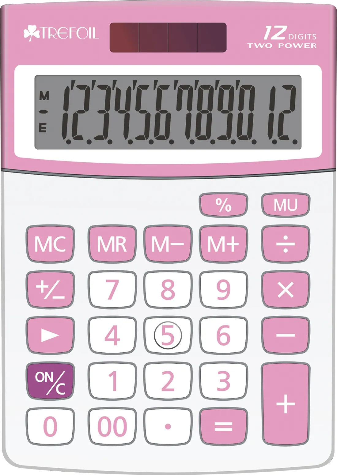desktop calculator - medium 12-digit - silver & pink | Folio Office ...