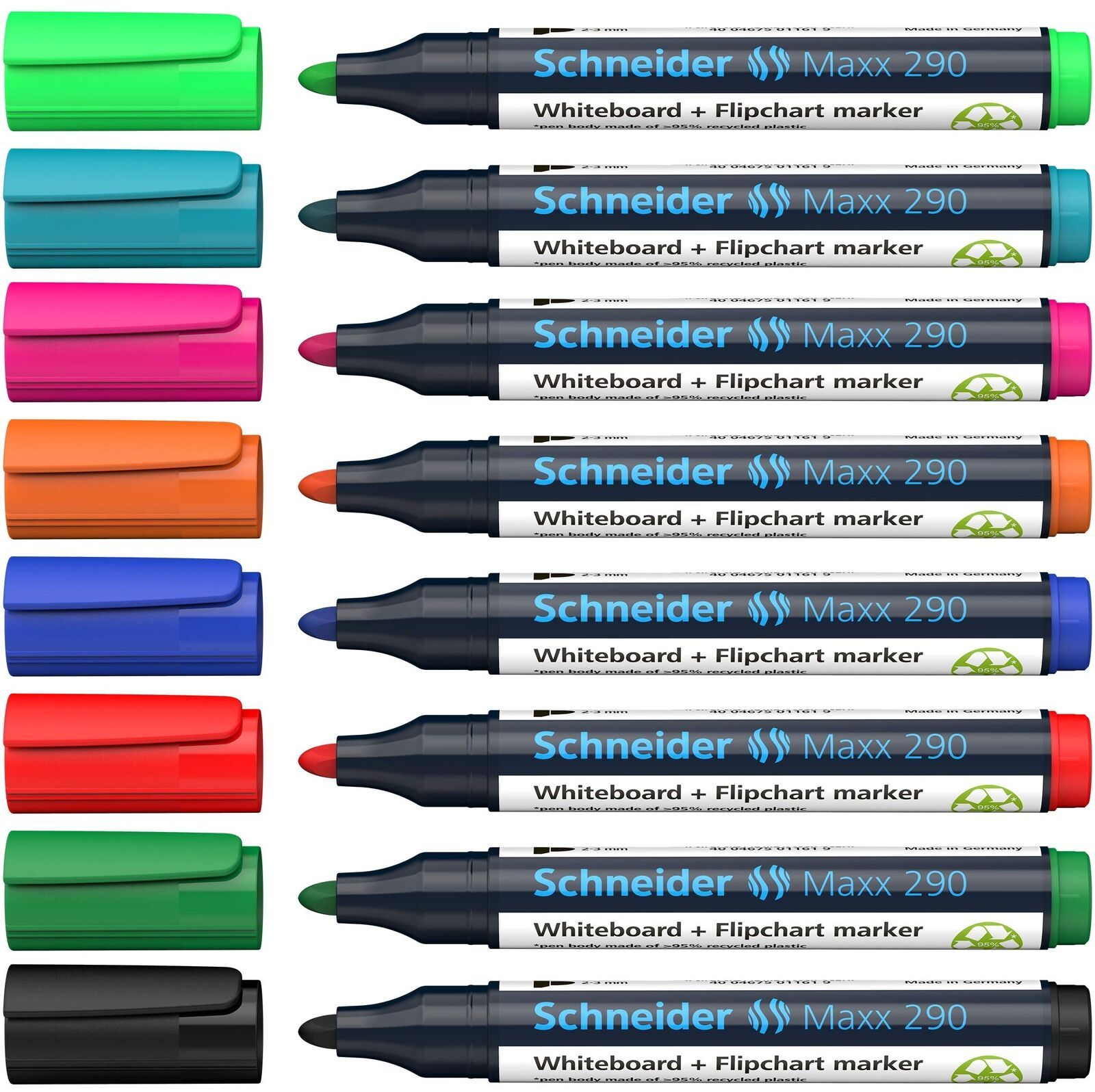 maxx 290/293 whiteboard/flipchart markers- 2-3mm- assorted- 8 pack ...