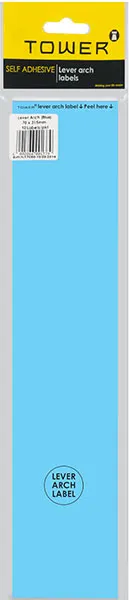 lever arch labels - 70 x 315mm - light blue - 12 pack | Office National