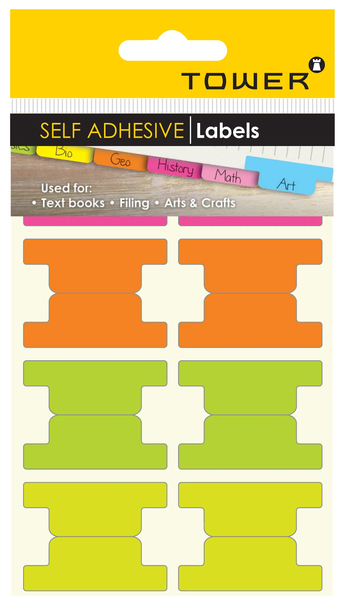 filing tabs - self-adhesive tabs - fluorescent - 24 pack | West Coast ...