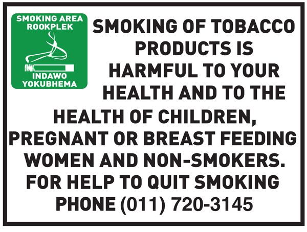 safety information sign - smoking warning (400 x 300mm) - white ...