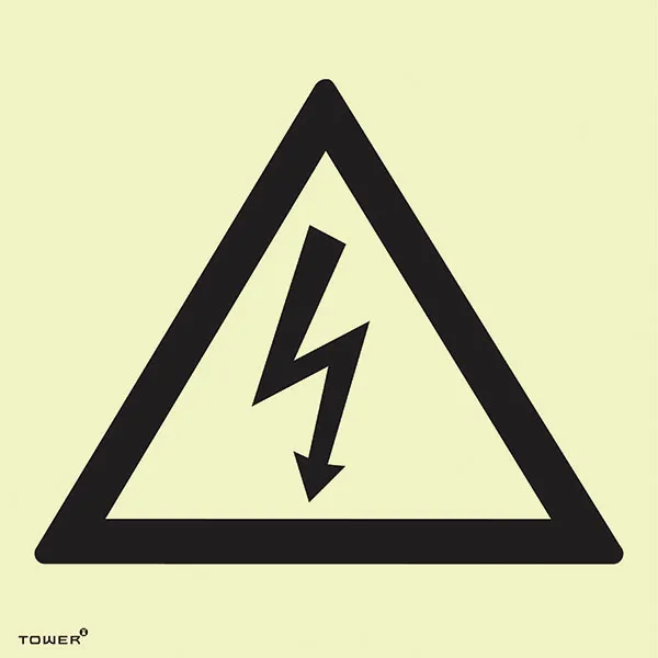 photoluminescent signs - electricity warning - black | Office National