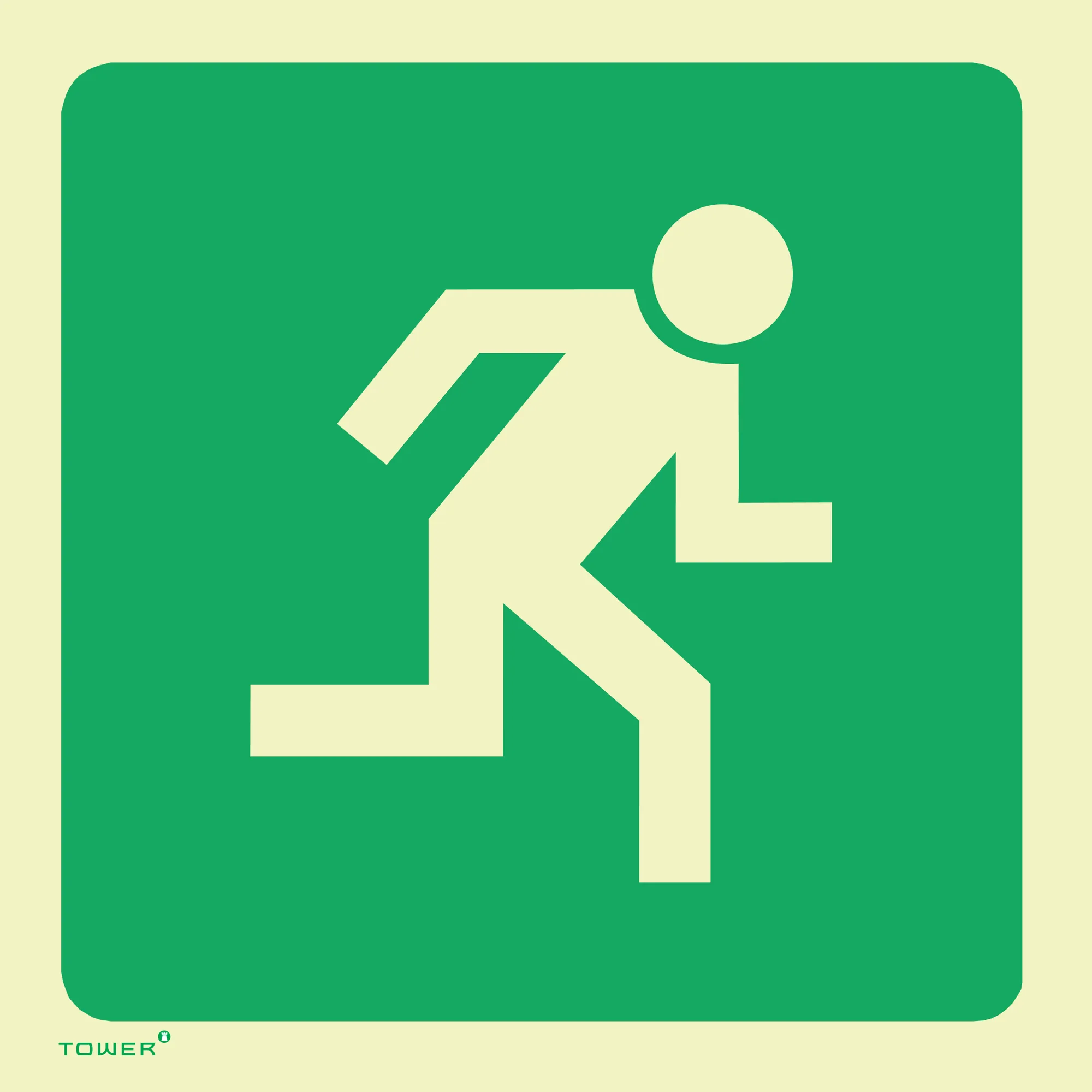 photoluminescent signs - man running right - green | Folio Office National