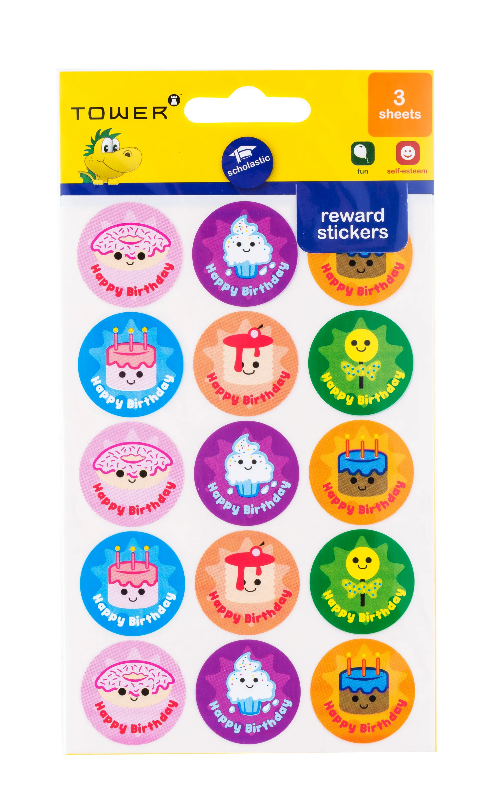 teachers stickers & star ranges - happy birthday cakes - assorted - 45 ...