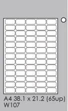a4 inkjet laser labels - 38.1 x 21.2mm - white - 100 pack | PDK Office ...