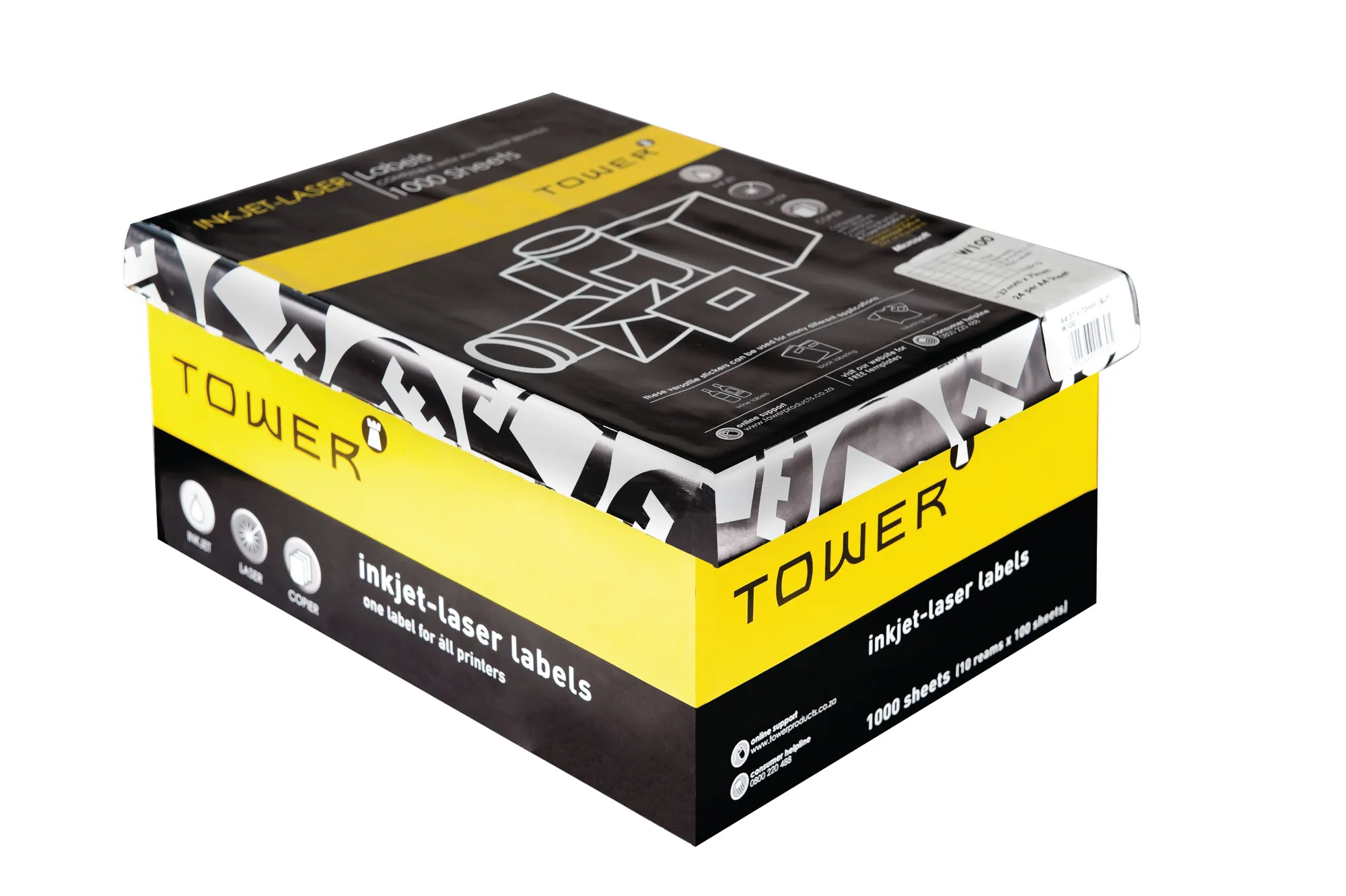 a4 inkjet laser labels - 64 x 33.9mm - white - 1000 pack | Office National