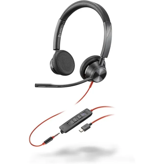 hp poly blackwire 3325 usb-c microsoft teams stereo business headset ...