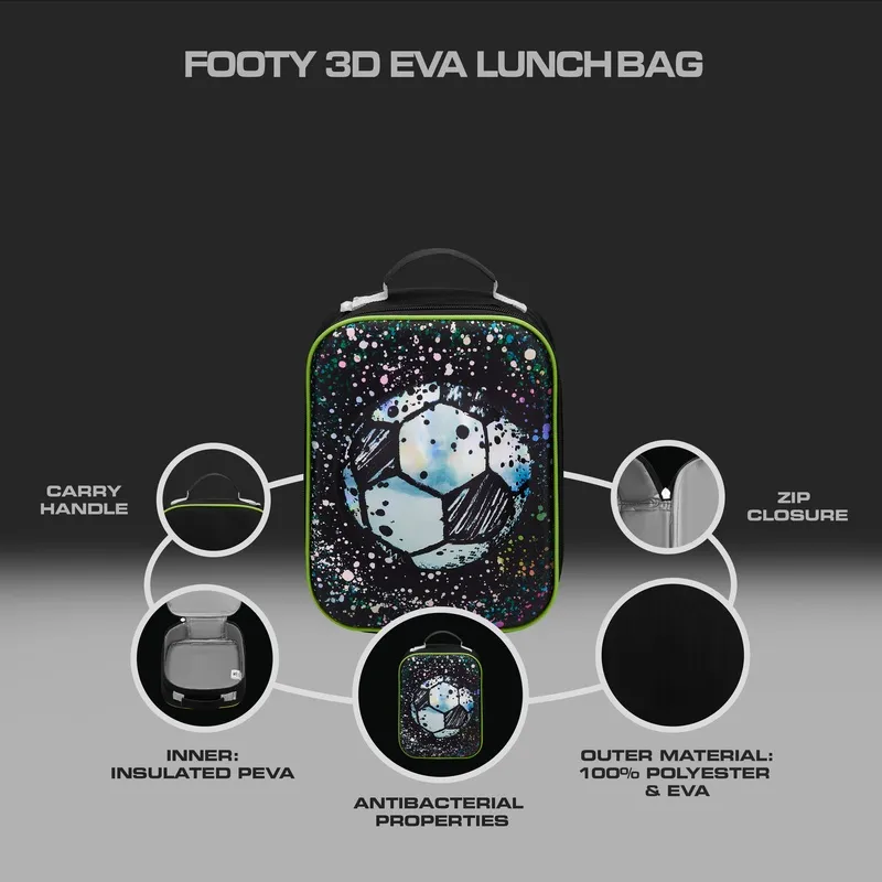 Quest Footy 3D EVA Lunch Bag - Black | CH Africa