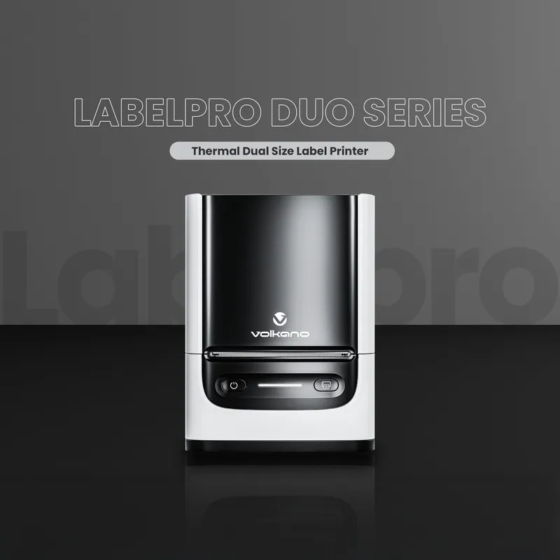 Volkano LabelPro Duo Series Thermal Dual Size Label Printer - Black and ...