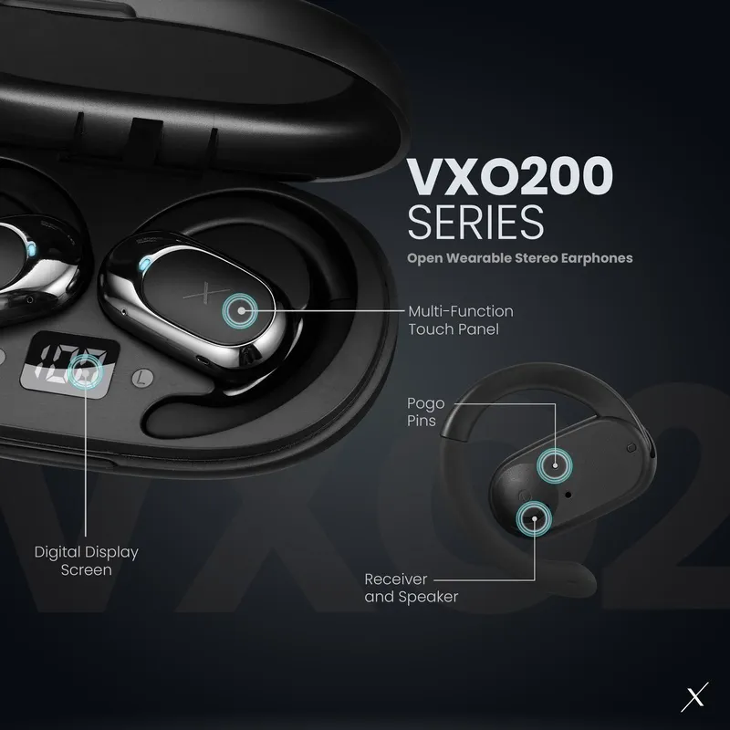 VolkanoX VXO200 Open Wearable Stereo Earphones - Black | CH Africa