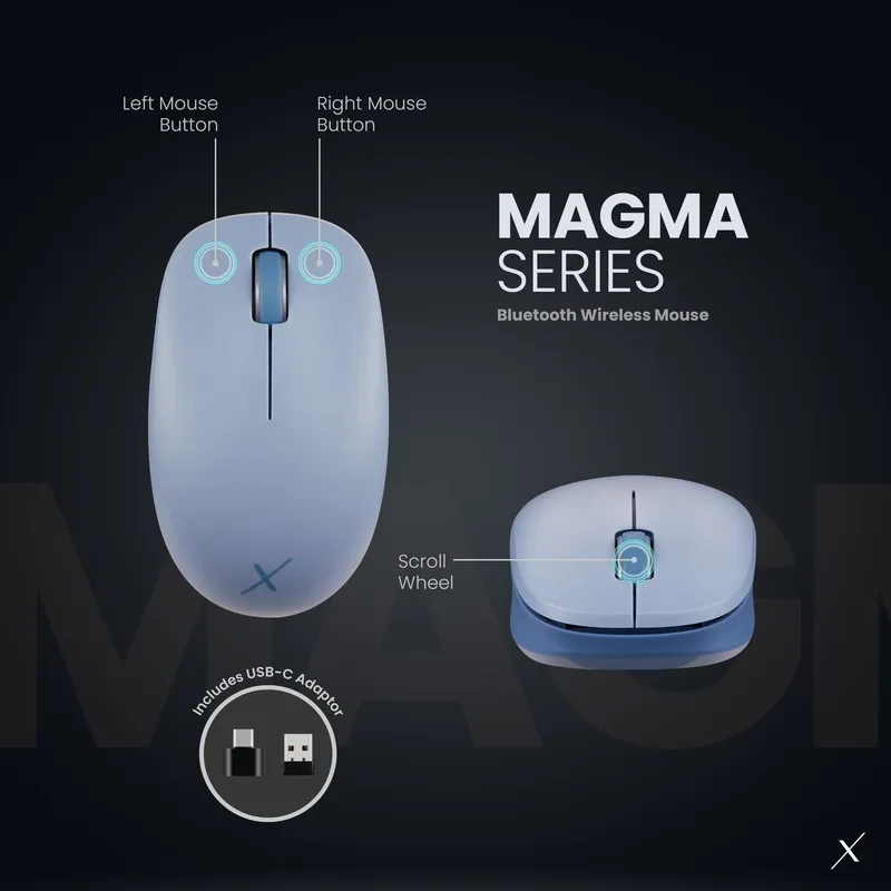 VolkanoX Magma Bluetooth Wireless Mouse - Blue Grey | CH Africa