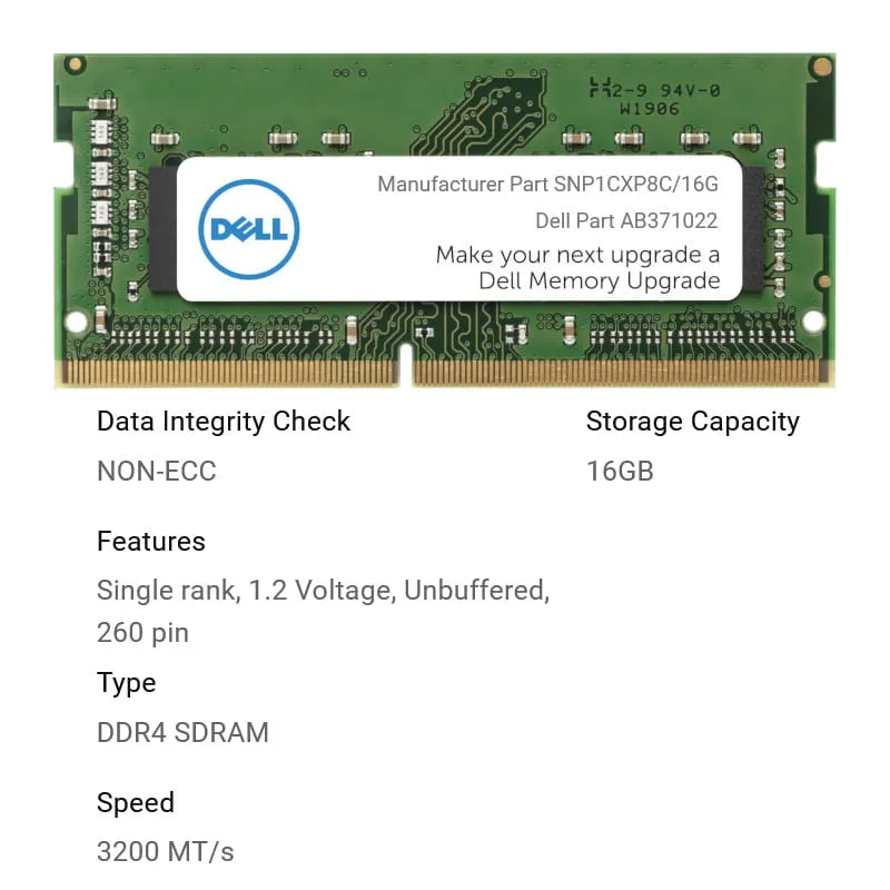 Dell 16GB DDR4 3200MHz SODIMM Laptop Module | CH Africa