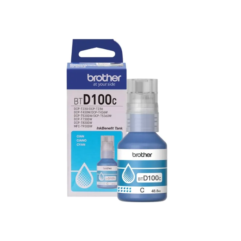 Brother BTD100 Cyan Original Ink Bottle - BTD100C | CH Africa