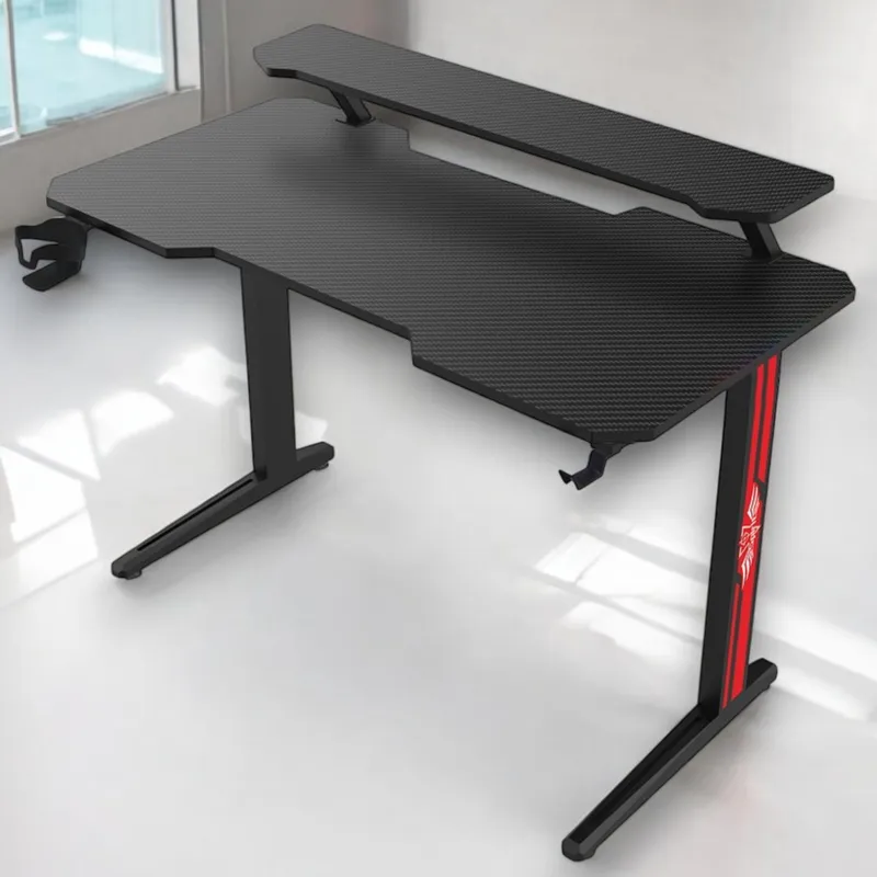 GameTech Ergonomic Design T-Shaped Home Office Computer Gaming Desk ...