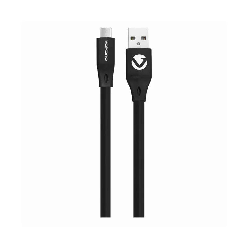 Volkano Slim Series Flat PVC Type-C Cable 1.2m - Black | CH Africa
