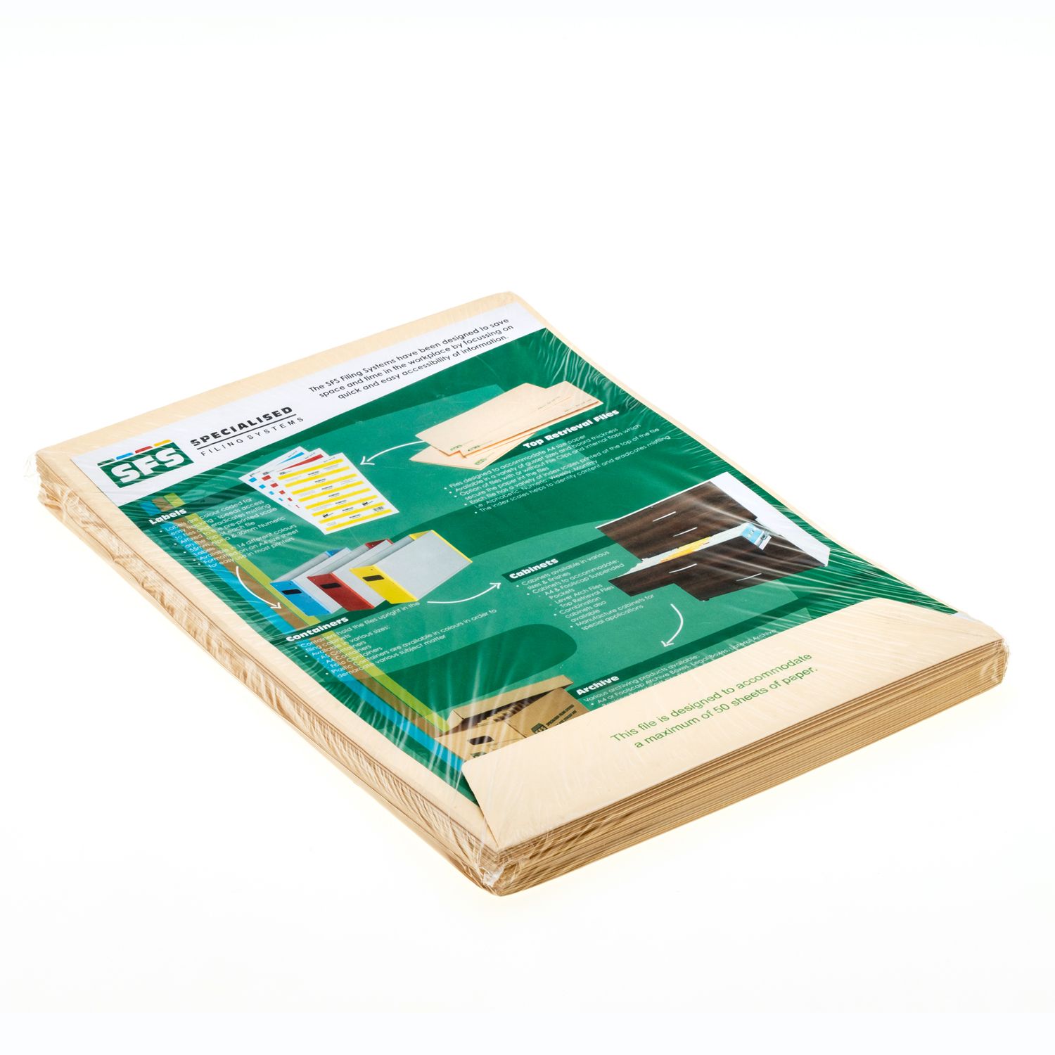 SFS A4 120Gsm Light Weight File With Flaps 25 Pack | Formax