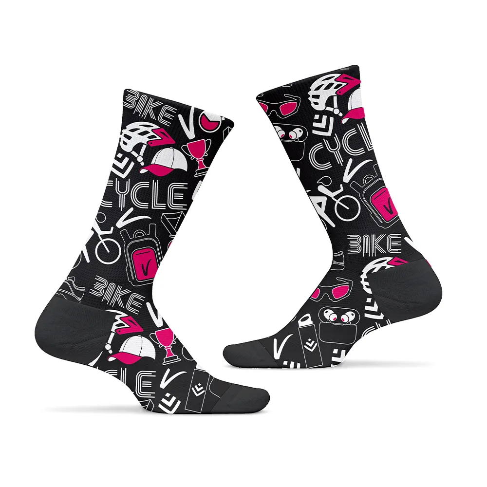 Printed Cycle Socks Black | DiscoveryShop