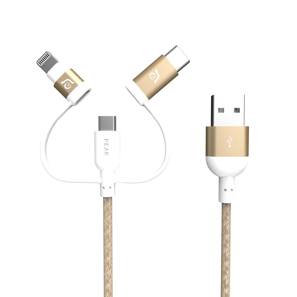 Peak Ii Trio 120B - Usb To Lightning, Microusb, Usb-C Braided 1.2M ...