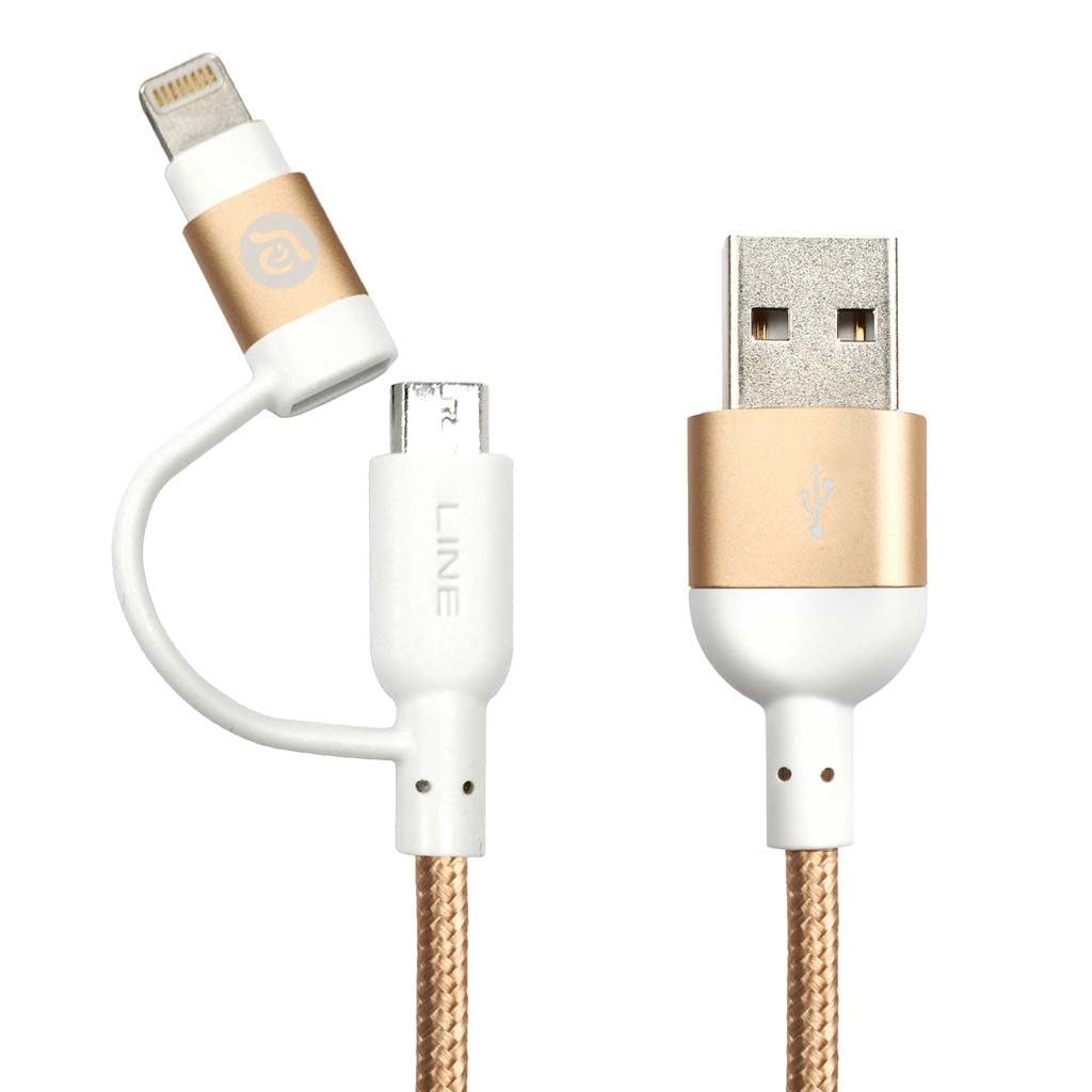Peak Ii Duo 20B - Braided Mfi Lightning & Micro Usb 20Cm - Gold | Emia ...
