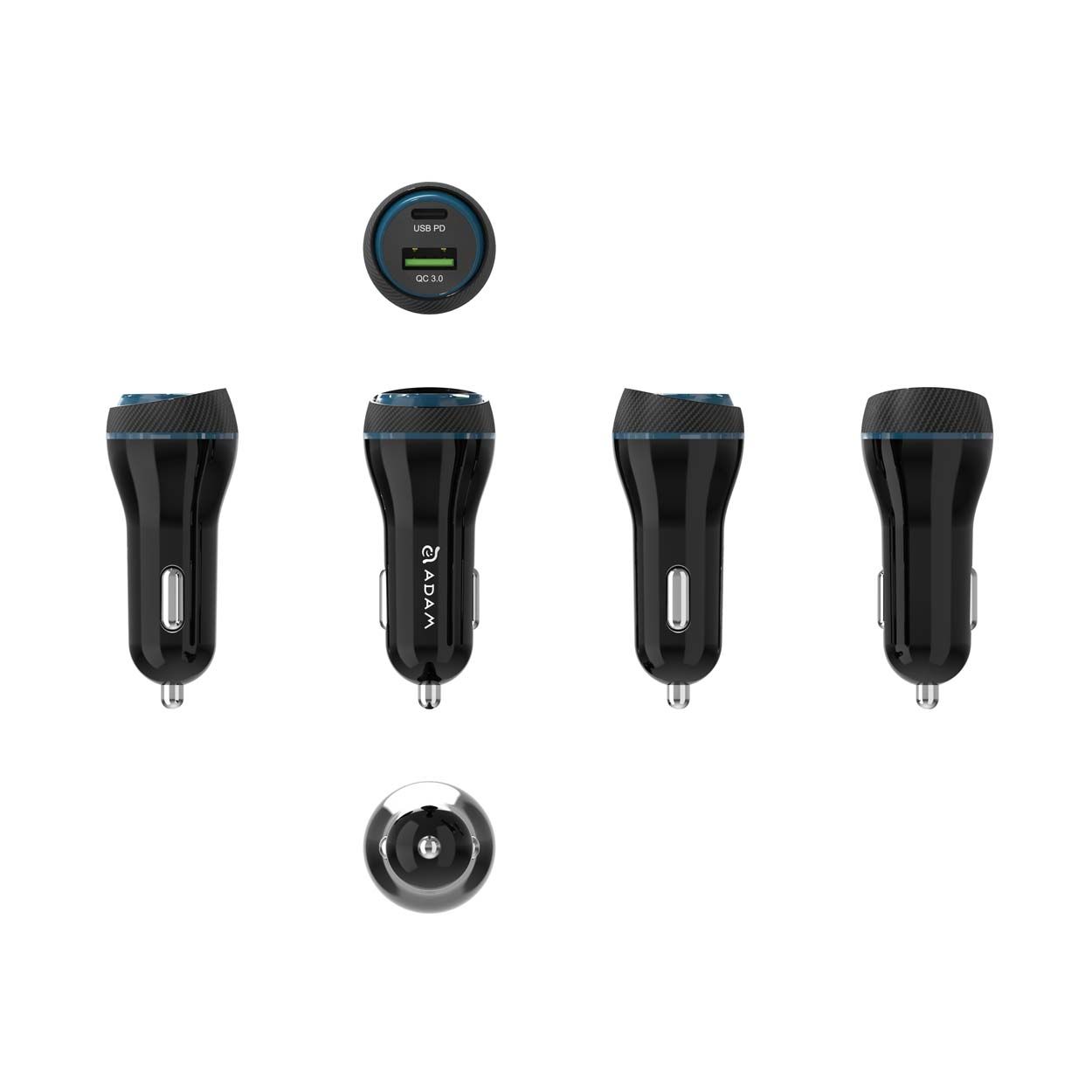 Adam Elements Omnia C1+ - Usb-C 45W Car Charger - Black | Emia Distribution