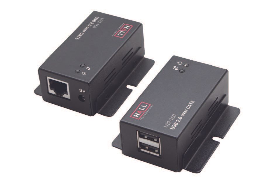 Hall Technology Usb 2.0 Over Utp Extender With 2-Port Hub - Grey | Emia ...