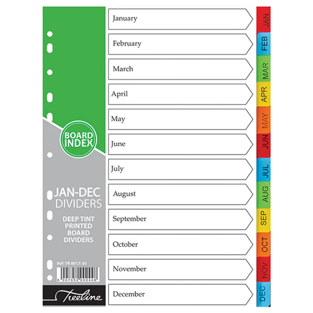 A4 Board Jan-Dec Dividers | Formax