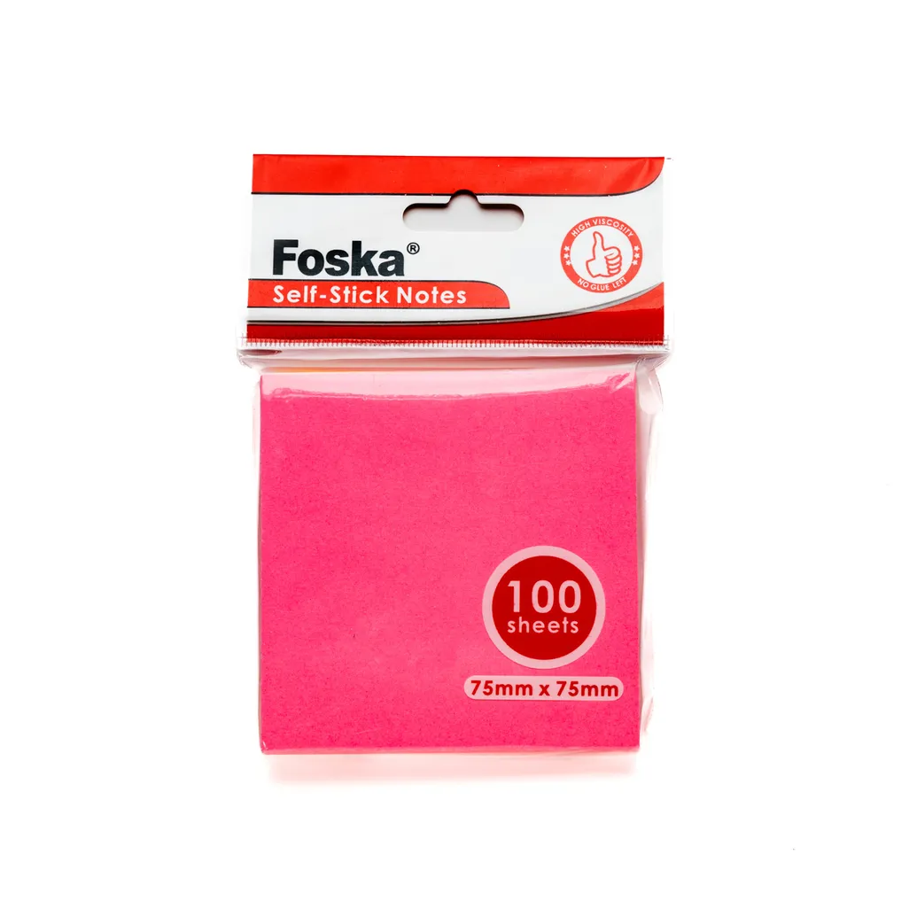 foska sticky notes neon pink (75x75mm) | Formax