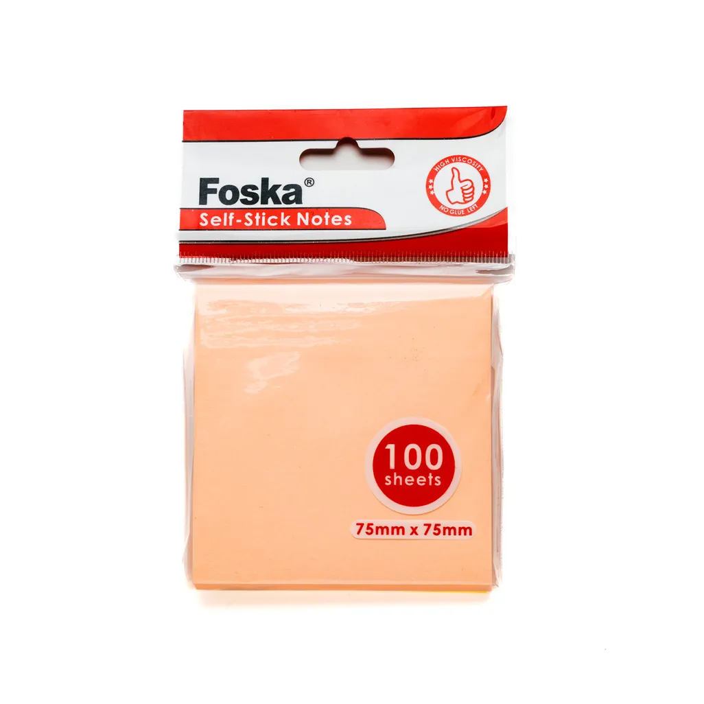 foska sticky notes neon peach (75x75mm) | Formax